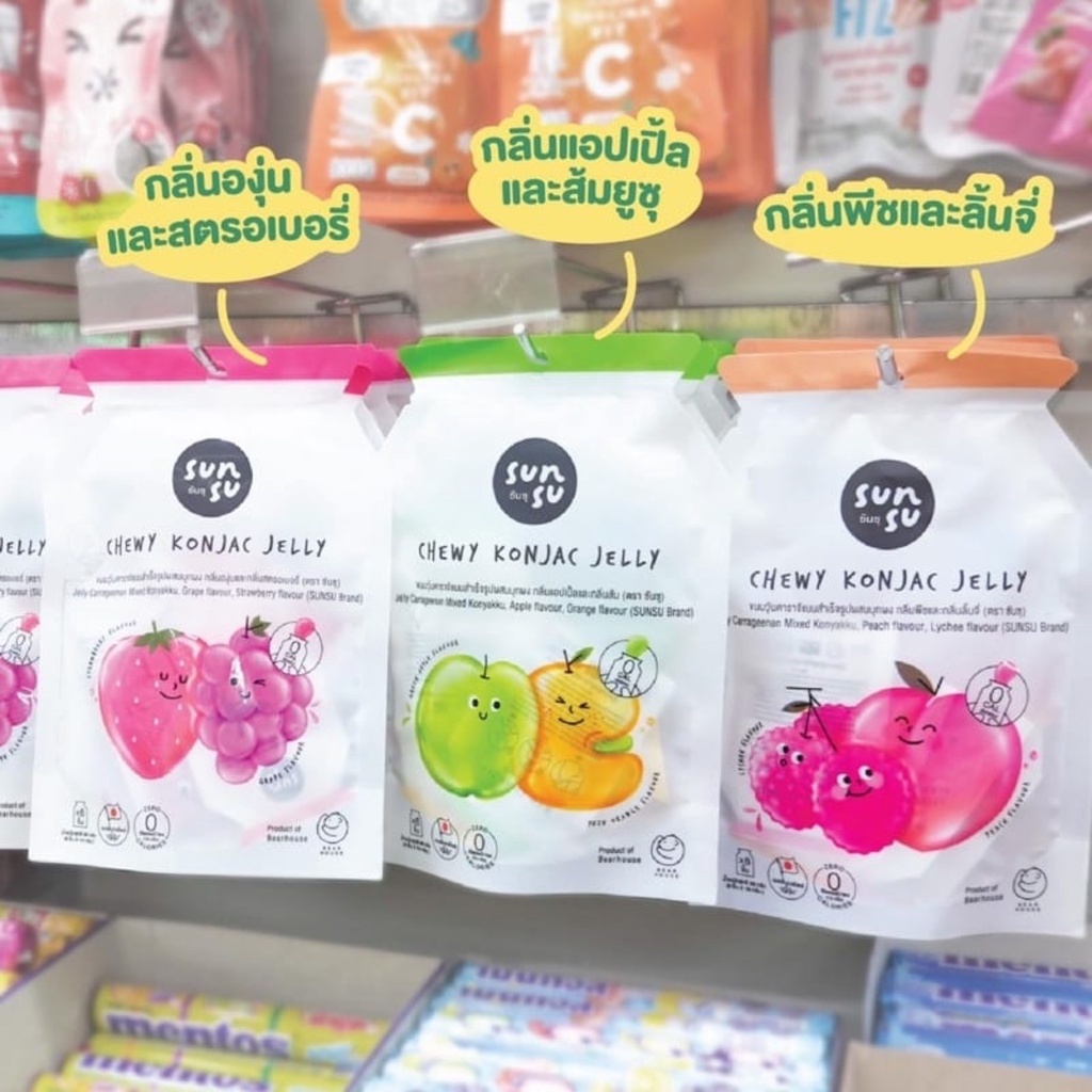 SunSu Chewy Konjac Jelly Thailand ( Halal) 6pcs 🍇🍓🍏🍊🍑🍒 | Shopee Malaysia