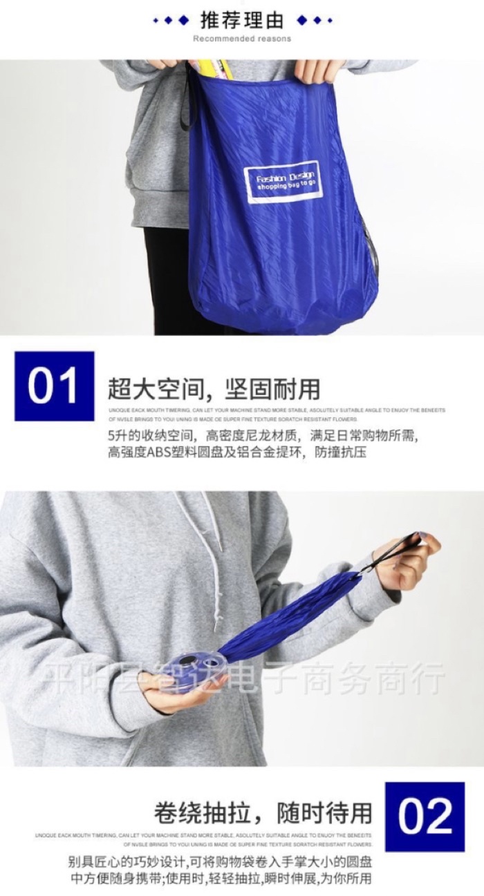Foldable Shopping Recycle Bag Groceries Bag Go Green Portable | Shopee ...