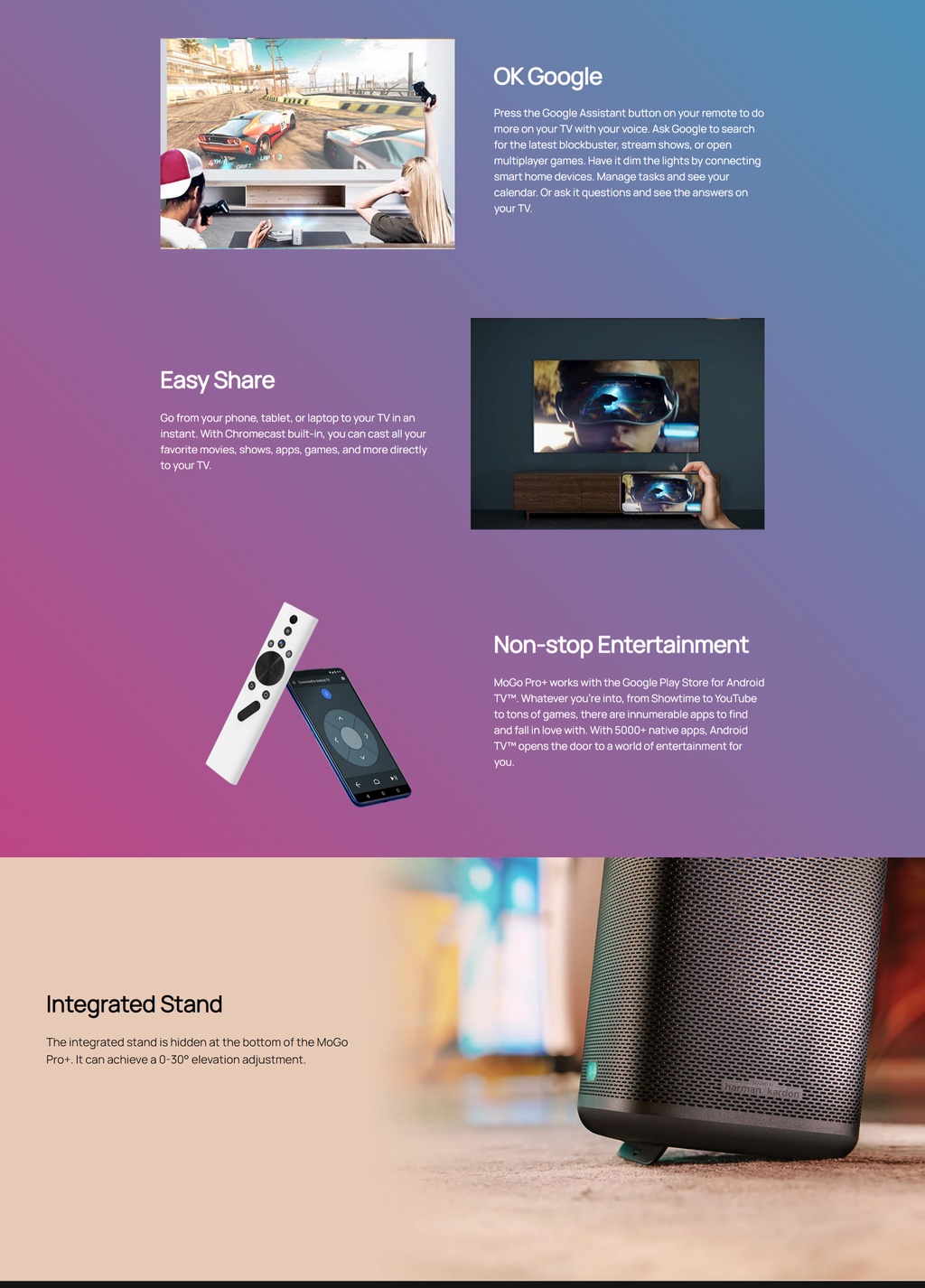 Portable Projector XGIMI Mogo Pro Plus Small Projector Screenless TV ...