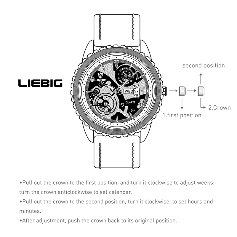 LIEBIG New Fashion Men Quartz Watches Unisex Business Watch Luxury ...