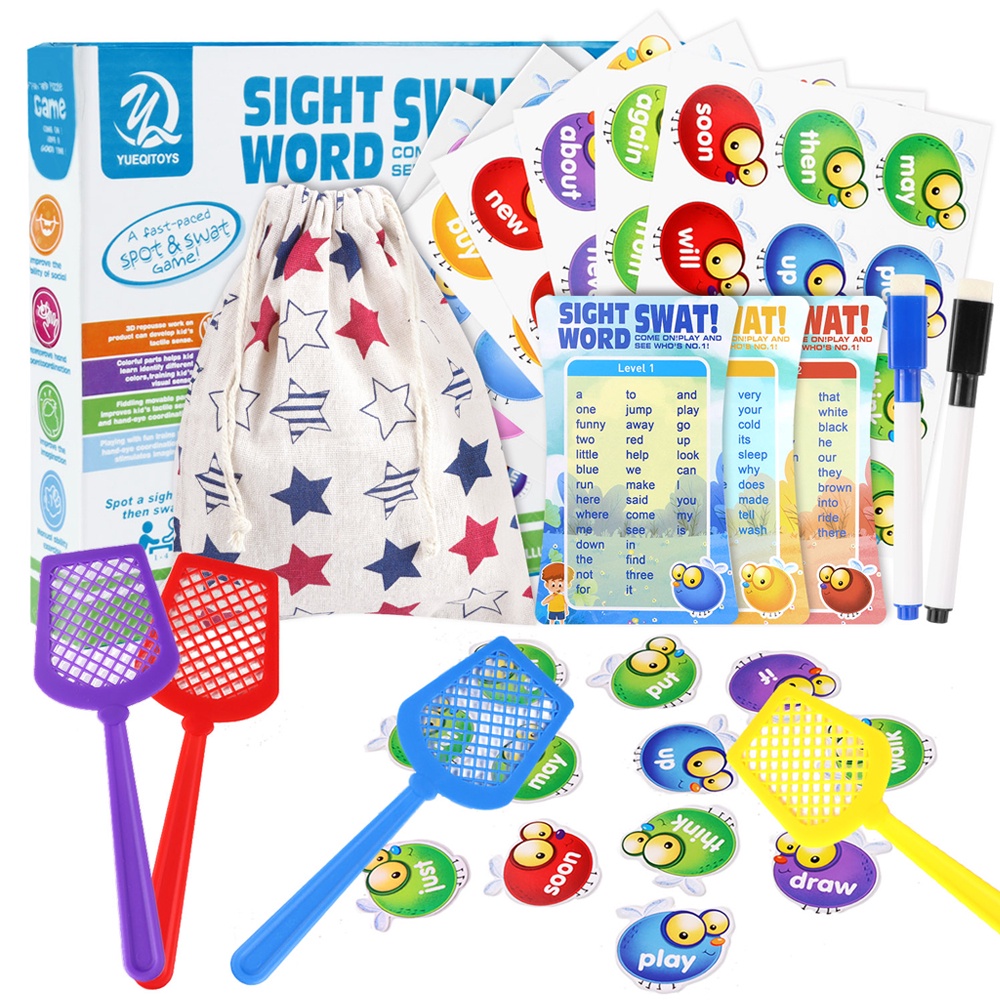 Sight Words Swat Word Cards Kids English Learning Phonics Enlightenment ...