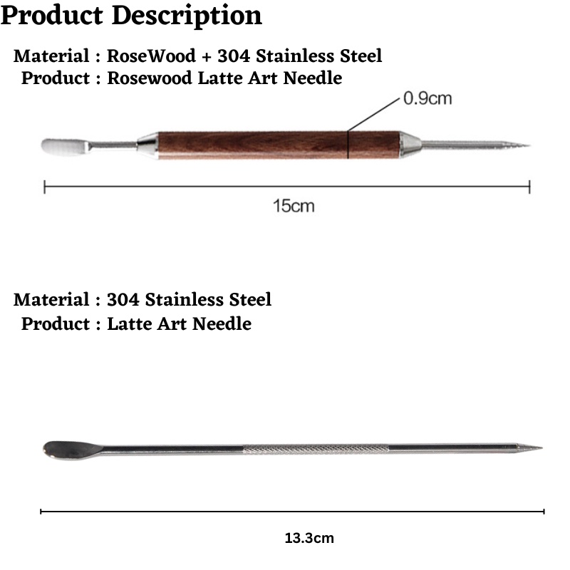 Bincoo - Latte Art Etching Pen Barista Pen Latte Art Needle Rosewood ...