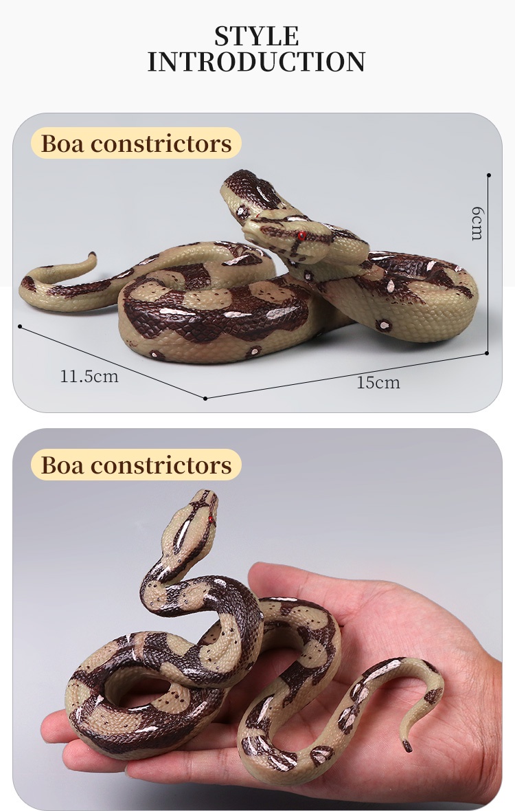 Simulation Rubber Reptiles Snake Cobra Python Rattlesnake Toy Soft ...