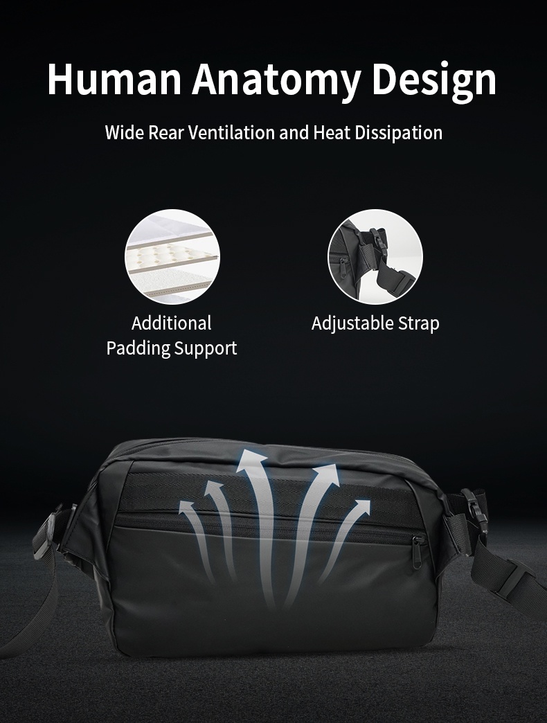 Case Valker Venture Sling Bag PU Crossbody Chest Bag YKK Zipper Water ...