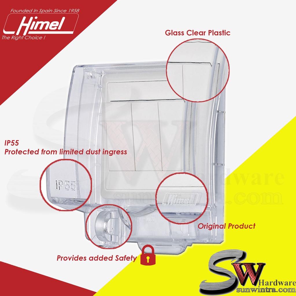 Himel Weatherproof Case IP55 - Transparent (With Lock Mechanism ...