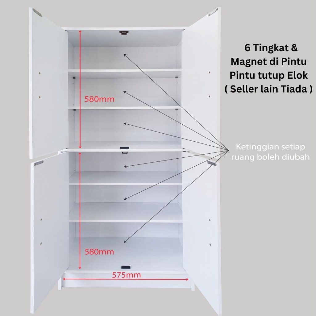 [1st Gred Tinggi 160cm] RumahAku Shoe Cabinet/ Rak Kasut/Kabinet Baju ...