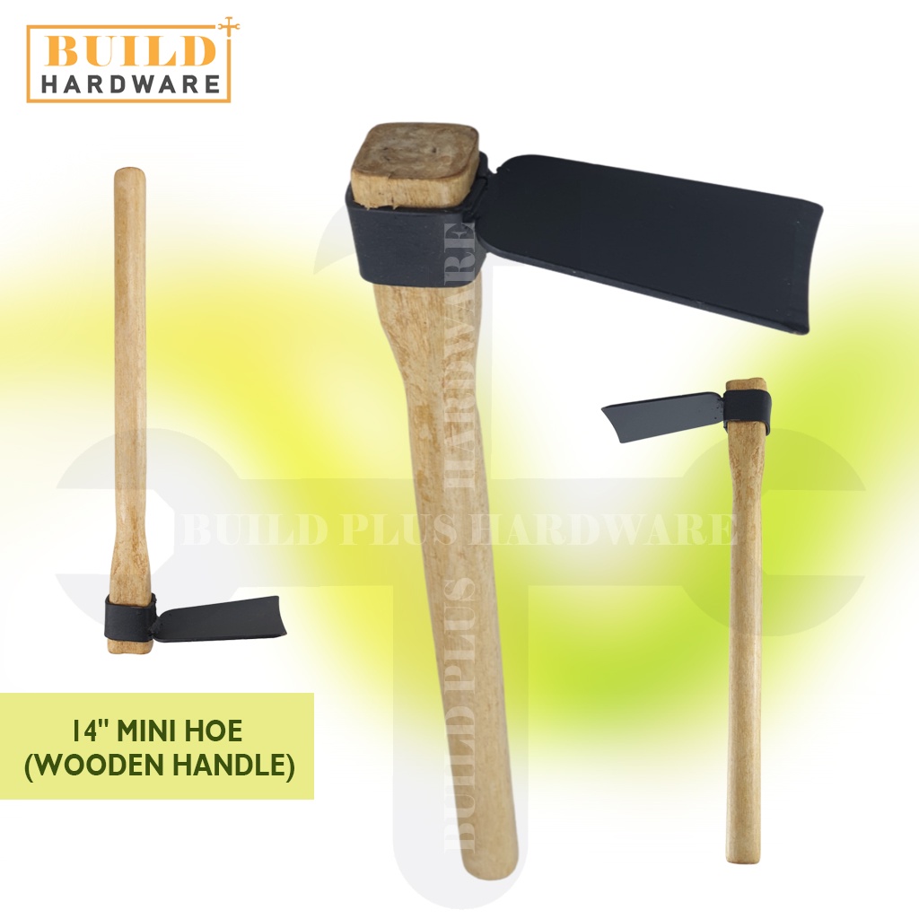 14"/15" One Way / Two Way Mini Hoe & Rake Wooden Handle Steel Handle ...