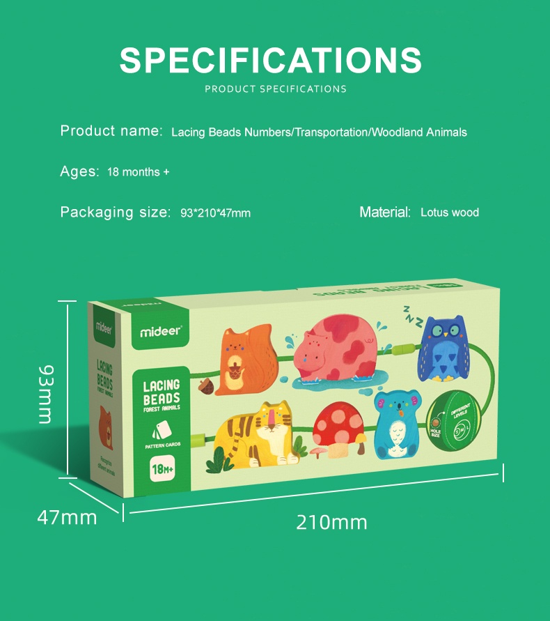 Mideer Colorful Blocks Lacing Beads - 3 Designs Available | Shopee Malaysia