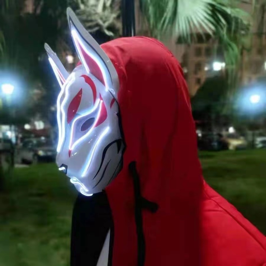Fox Mask Light Up Drift Masks Wolf LED Colour Cosplay Glowing ...