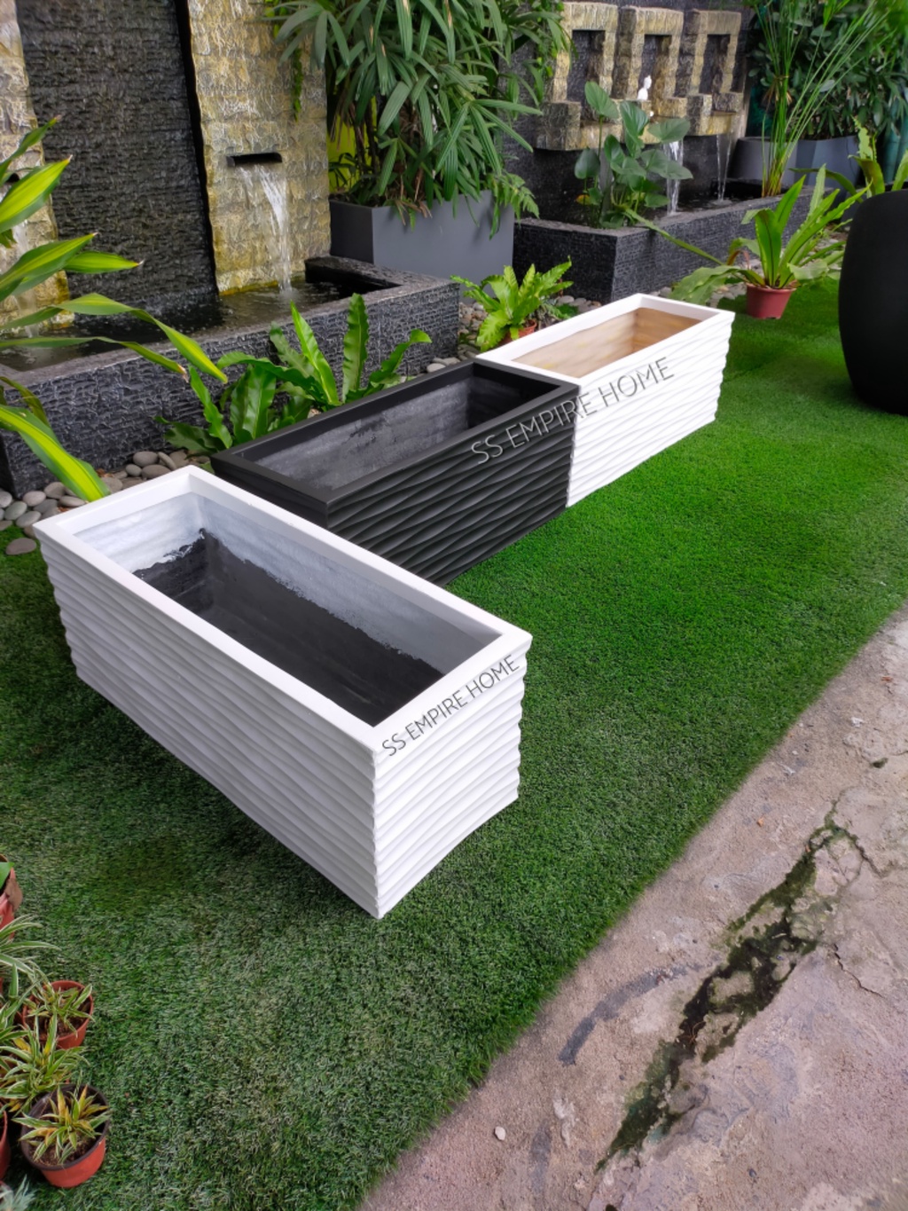 RUDI PB3 ALL Waves Planter Box Fiberglass Flower Pot Pasu Bunga Garden ...