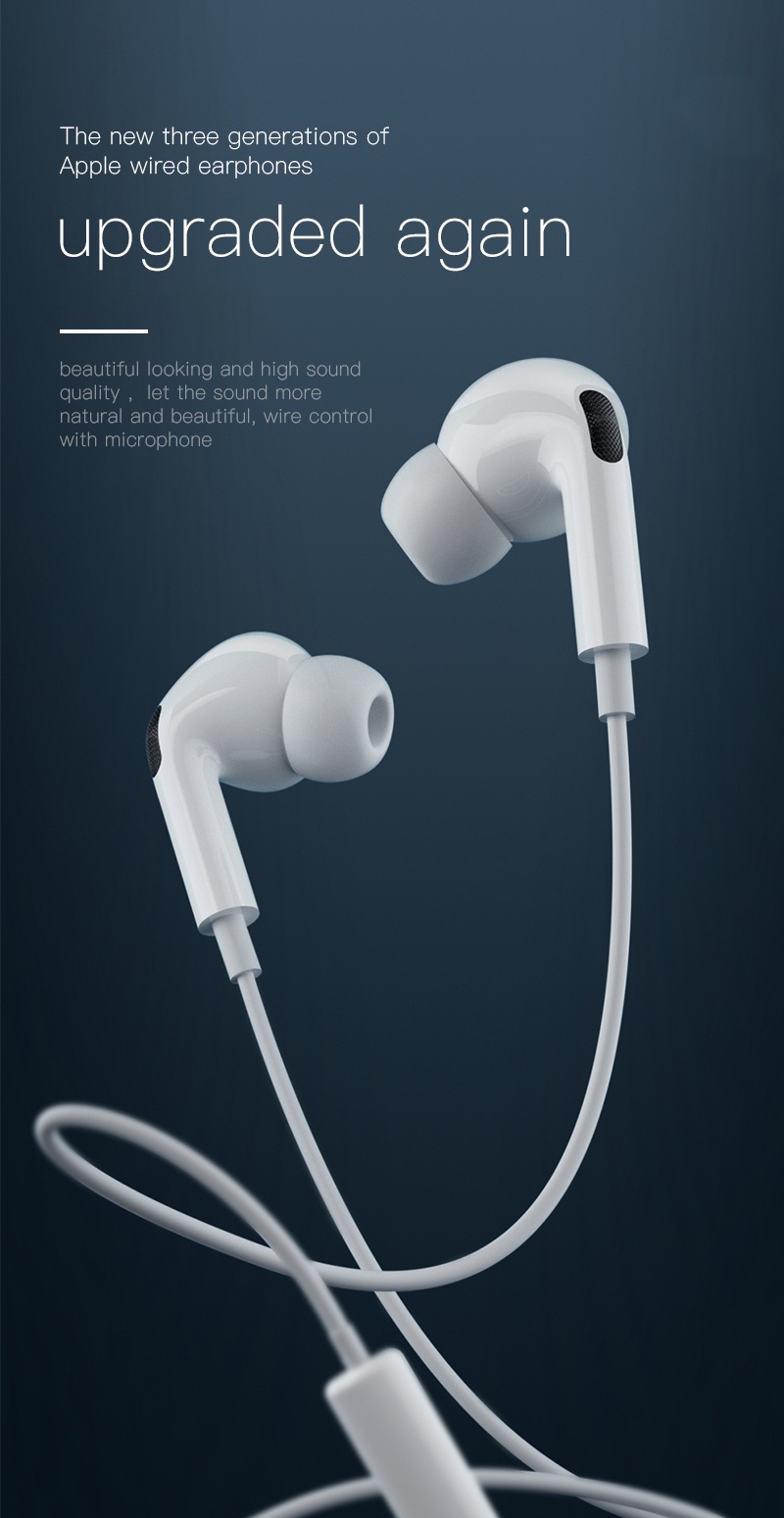 KUULAA New Third Generation Wired Headset In ear Flat Wire Earplugs ...