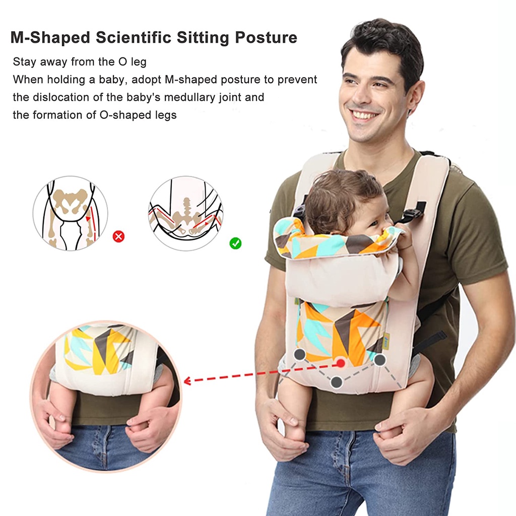 CUBY Baby Carrier Newborn Baby Dukung Bayi Natural Cotton Baby Sling ...