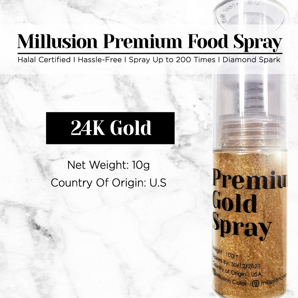 Edible Premium Gold Spray Glitter Spray Halal Certified Sparkling ...