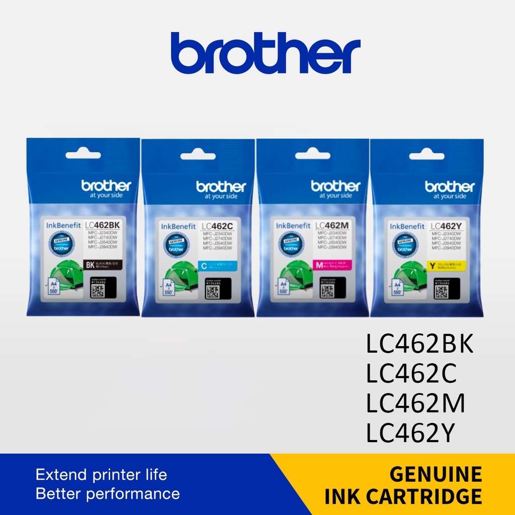Brother LC-462 / LC462 Black/Cyan/Magenta/Yellow Ink Cartridge (LC ...