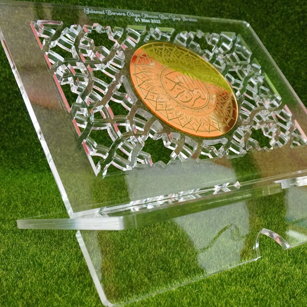 Rehal Al-Quran Exclusive Percuma Engrave Nama | Rehal Acrylic 8mm Thick ...