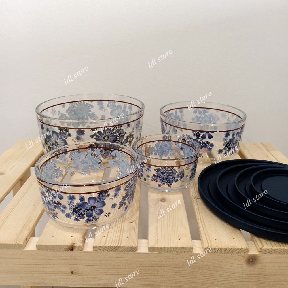 4 Pcs in 1 set Borosilicate Glass Smart Size Round Storage Set With ...