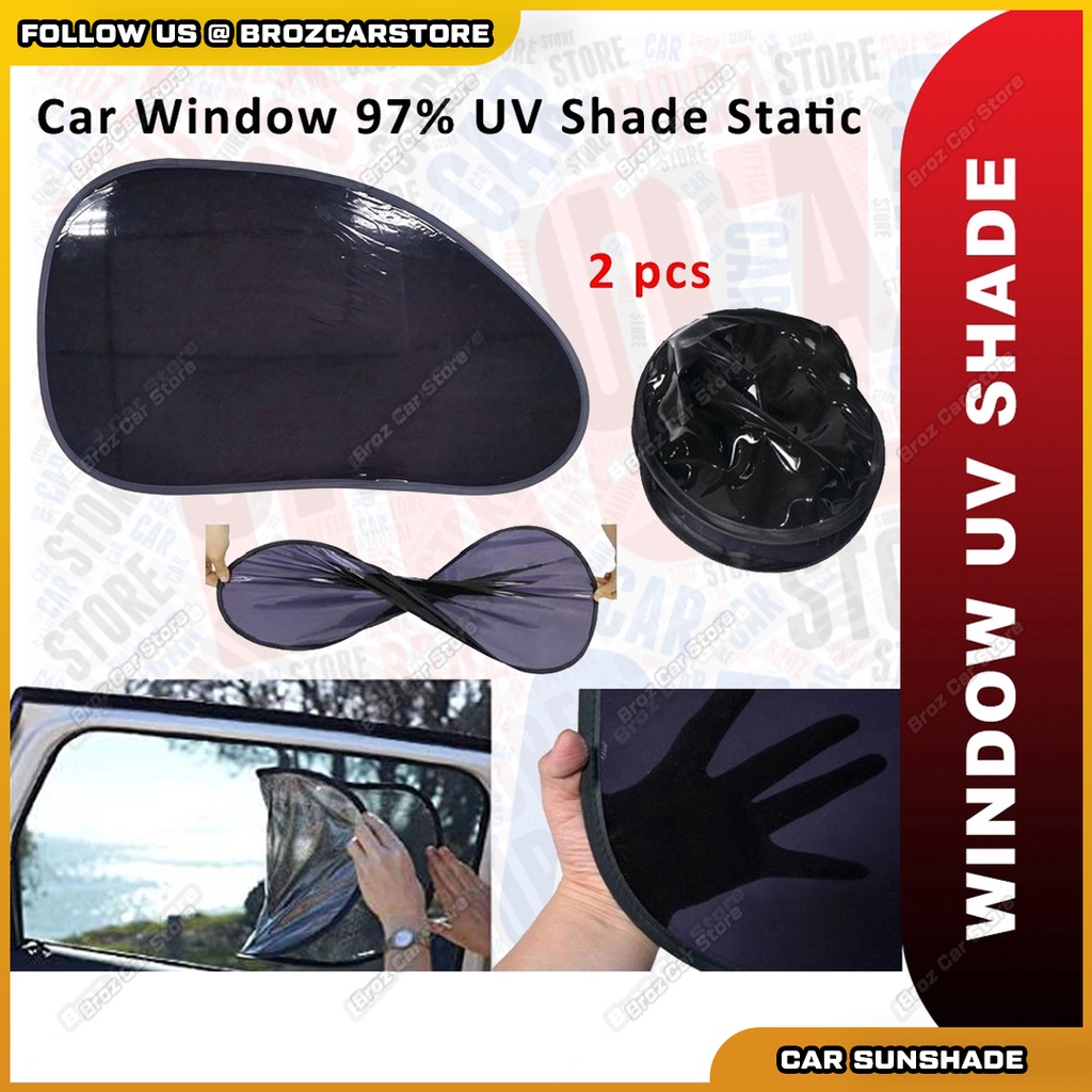 ☀️ Universal Car Black Window Sunshade Static Electric Film 97% UV ...