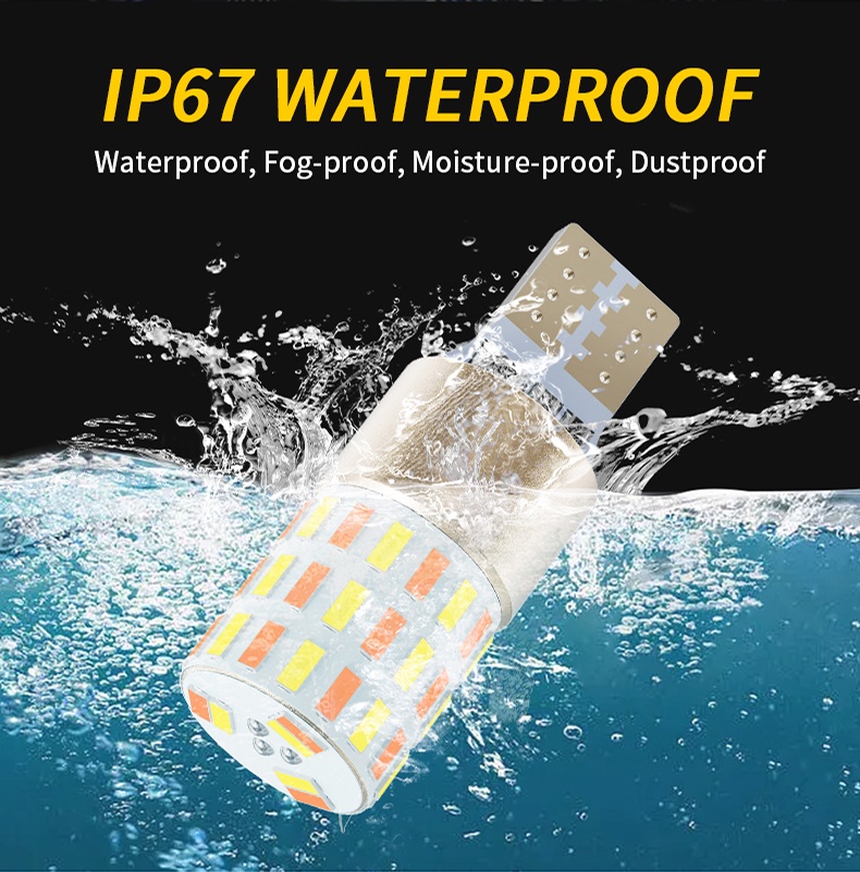 ((2PCS) T15 Motorcycle Signal Light W16W Parking Reversing Two-Color ...