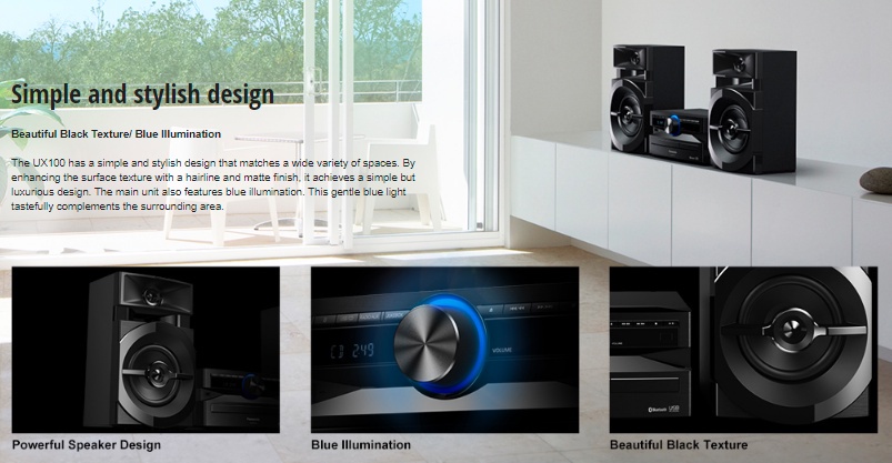 PANASONIC SC-UX100 HIFI SYSTEM 300W Bluetooth Speaker SC-UX100GSXK ...