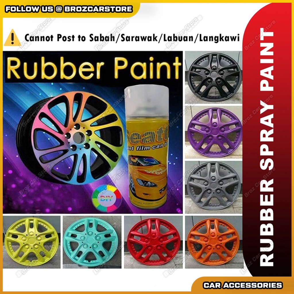 💦 Car Motorcycle Rim Spray Color Plastic Dip Silicon Rubber Spray Paint ...