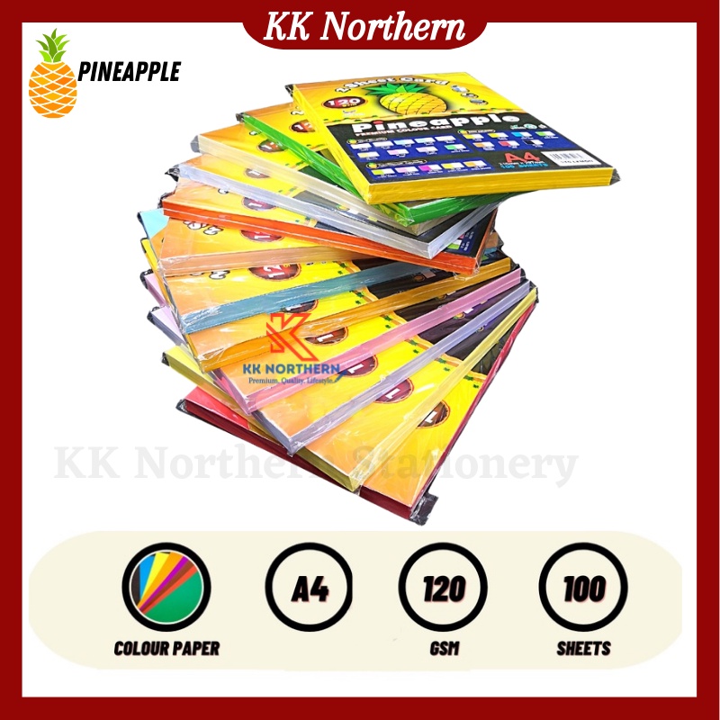 Pineapple A4 Colour Paper 120gsm 2 Sheet Card Kad Warna A4 Drawing ...