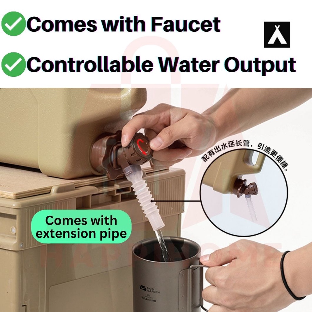 Food Grade Mobi Garden 10L Camping Portable Water Tank Container Outdoor Picnic Drinking Water ...