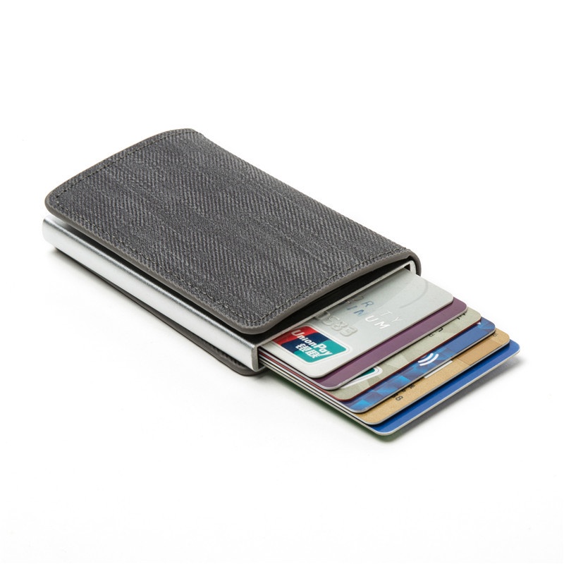 TC BW-004 Jeans Denim PU Leather Card Holder Wallet With Slim Pop Up ...