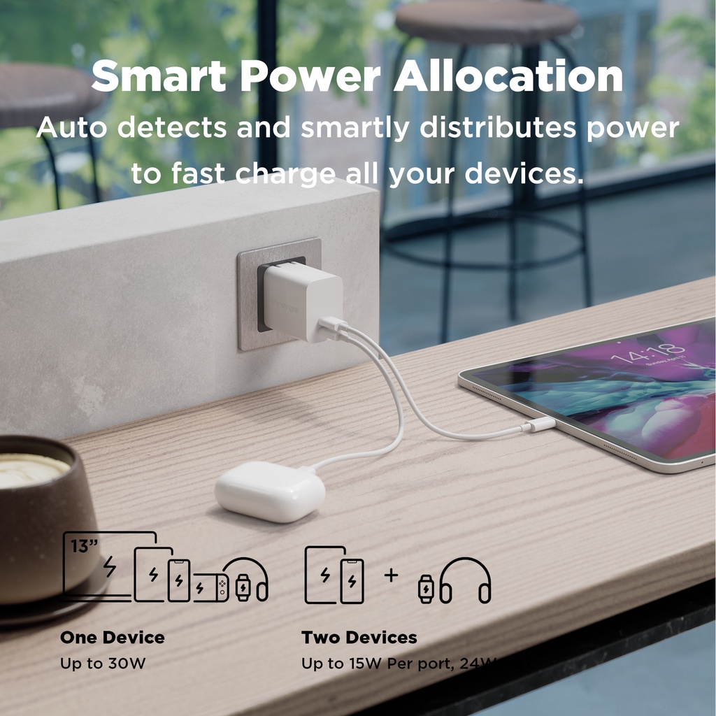Innergie C3 Duo 30W 2-port USB-C Charger, USB PD 3.0 for iPhone 16 ...