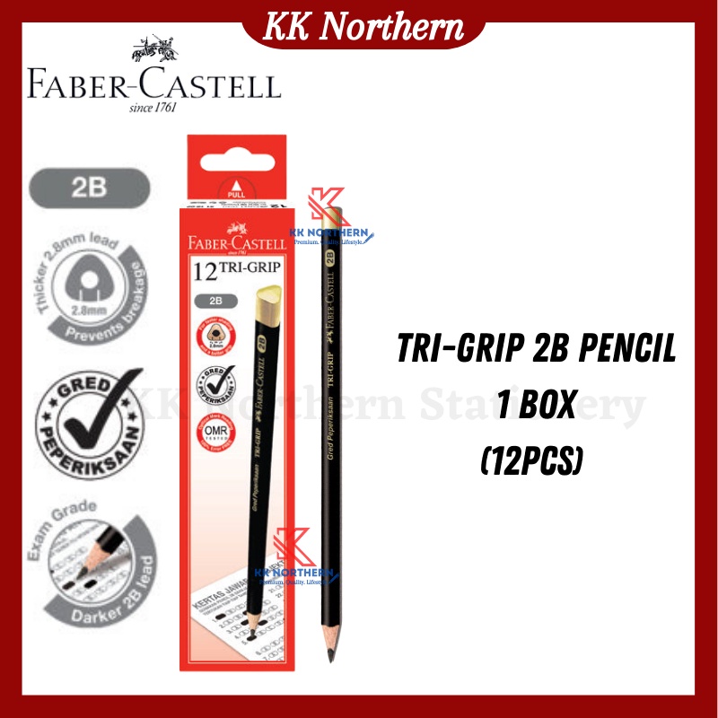 Faber-Castell 2B Pencils Tri-Grip Exam Grade 12pcs/Box Faber Castell ...