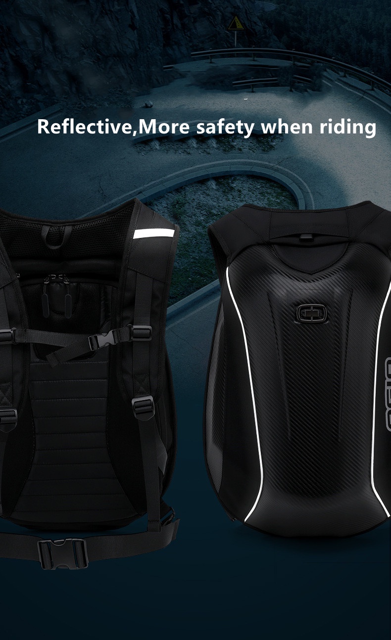 OGIO Brand Carbon Fiber Motorcycle Bag Moto Waterproof Hard Shell ...