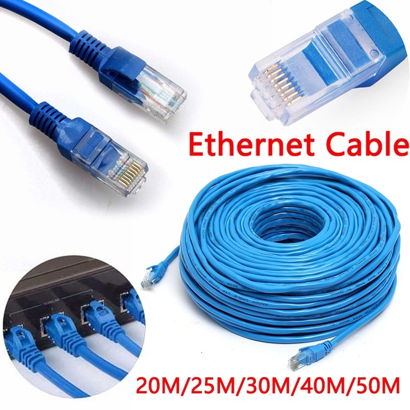 Cat6 Cat5e Internet Cable 20M - 50 Meter Network RJ45 Ethernet Lan CAT ...