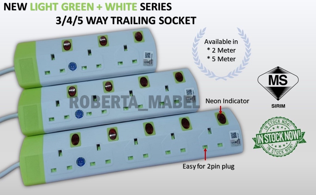 socket Extension Plug Socket Trailing Socket 2 Gang 3 Gang 4 Gang 5 ...