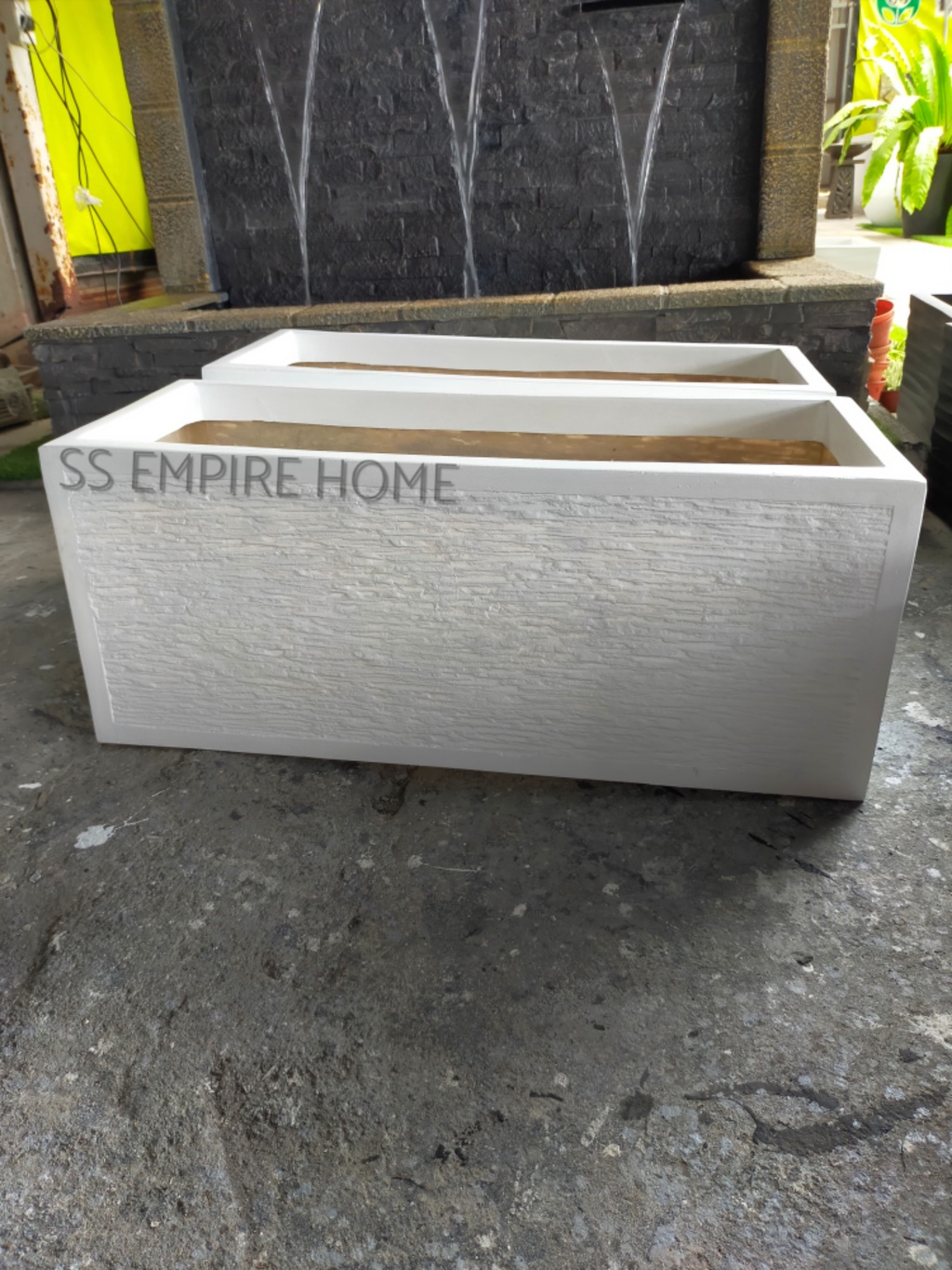 RUDI PB7 White Texture Planter box Fiberglass Flower Pot Pasu Bunga ...