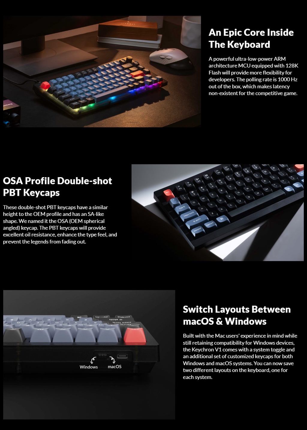 (AONE PLUS SS2) Keychron V1 QMK Hot-Swap RGB Fully Assembled Knob ...