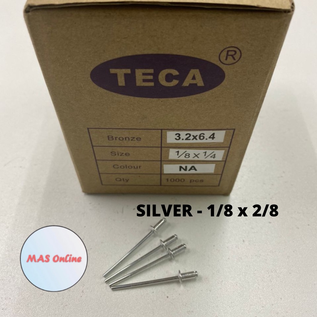 [1000pcs] (NA Silver) Aluminium Blind Rivet Mata Rivet Paku Rivet 笔钉 ...