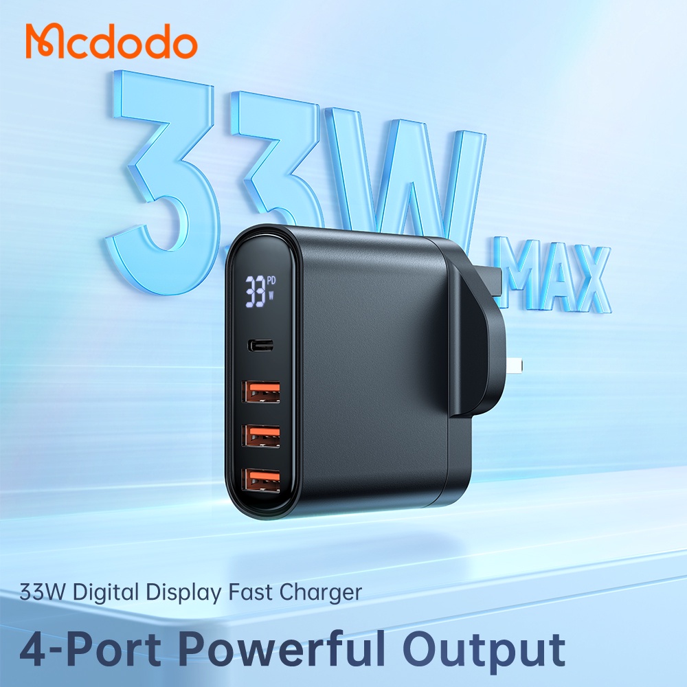 Mcdodo 33W USB+PD 4-port Travel Charger For iP 14 Pro Max 13 12 11 Xr 8 ...