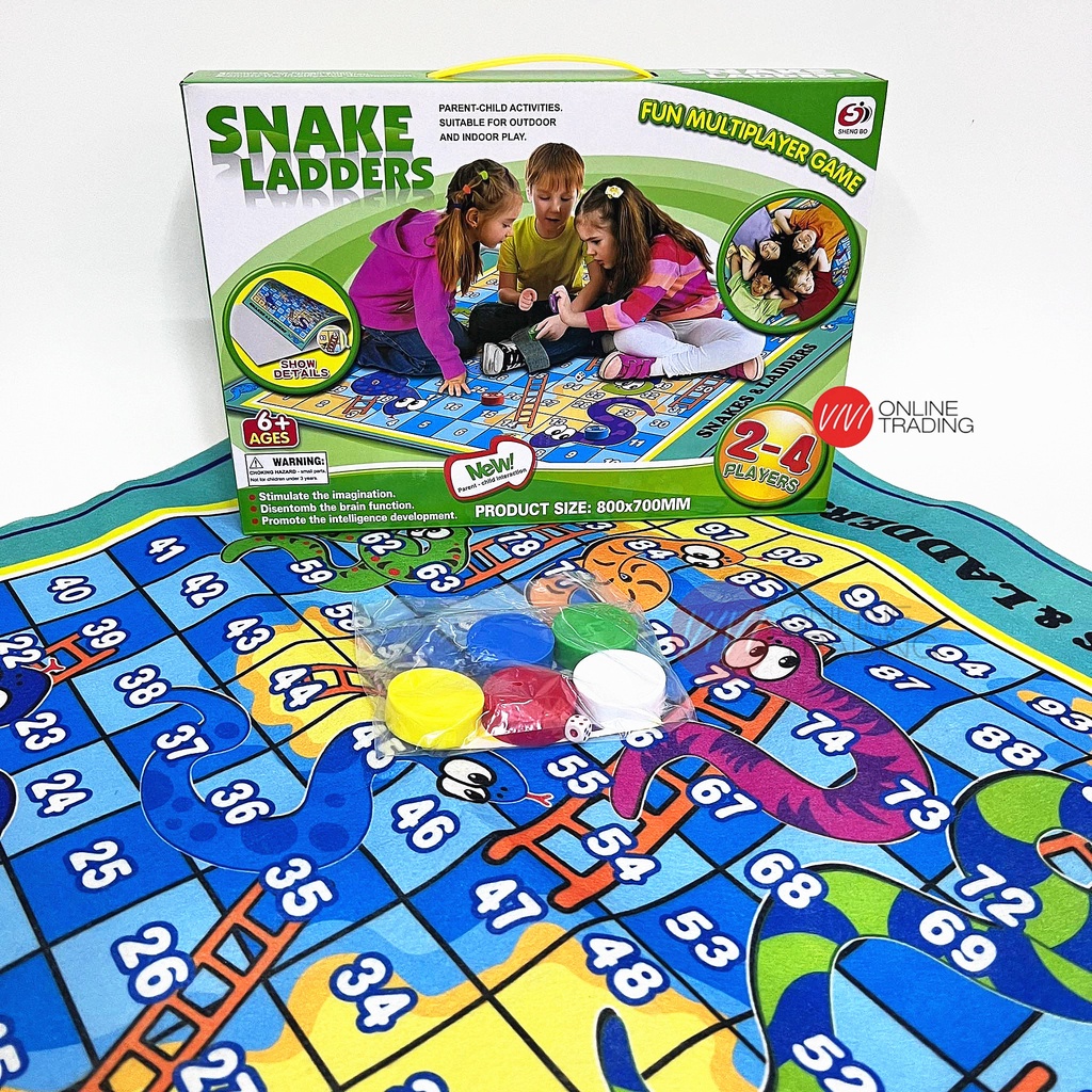 Giant Snake Ladder Game Family Game Toys For Kids Mainan Keluarge ...