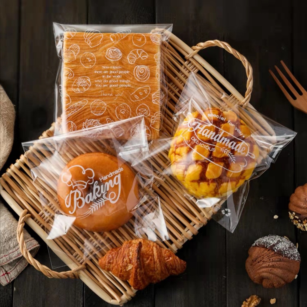 [50pcs] 18cm*15cm Self Adhesive Transparent Bread Plastic Packaging Bag ...