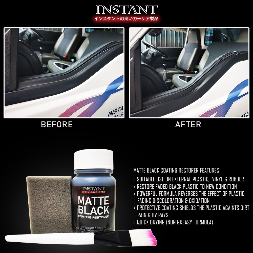 MATTE BLACK ( 哑黑) PLASTIC RESTORER (FADED PLASTIC TO NEW) | Shopee Malaysia