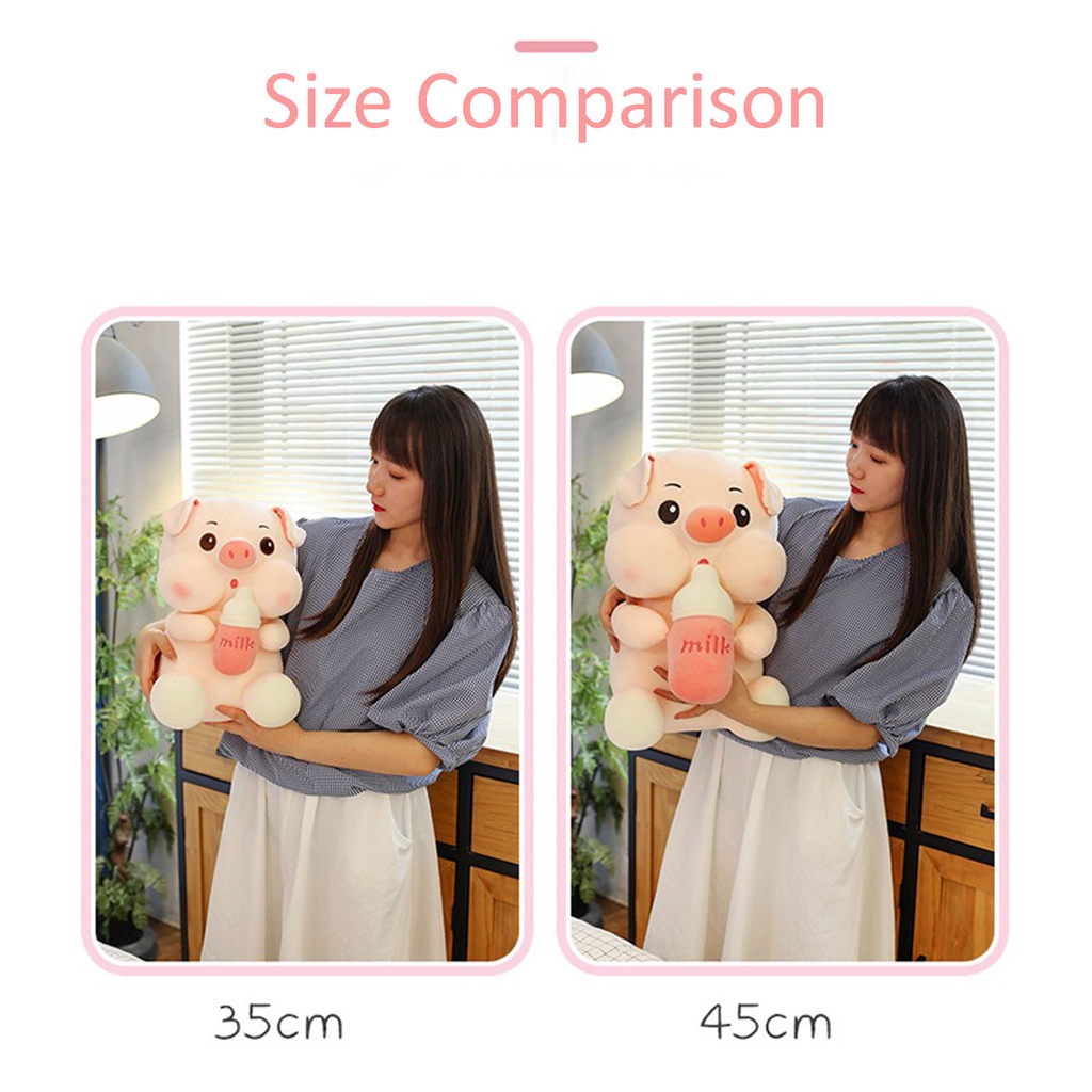 JOJOY 35 45 55 70cm Bottle Pig Plush Patung Babi Bottle Susu Soft Toys ...