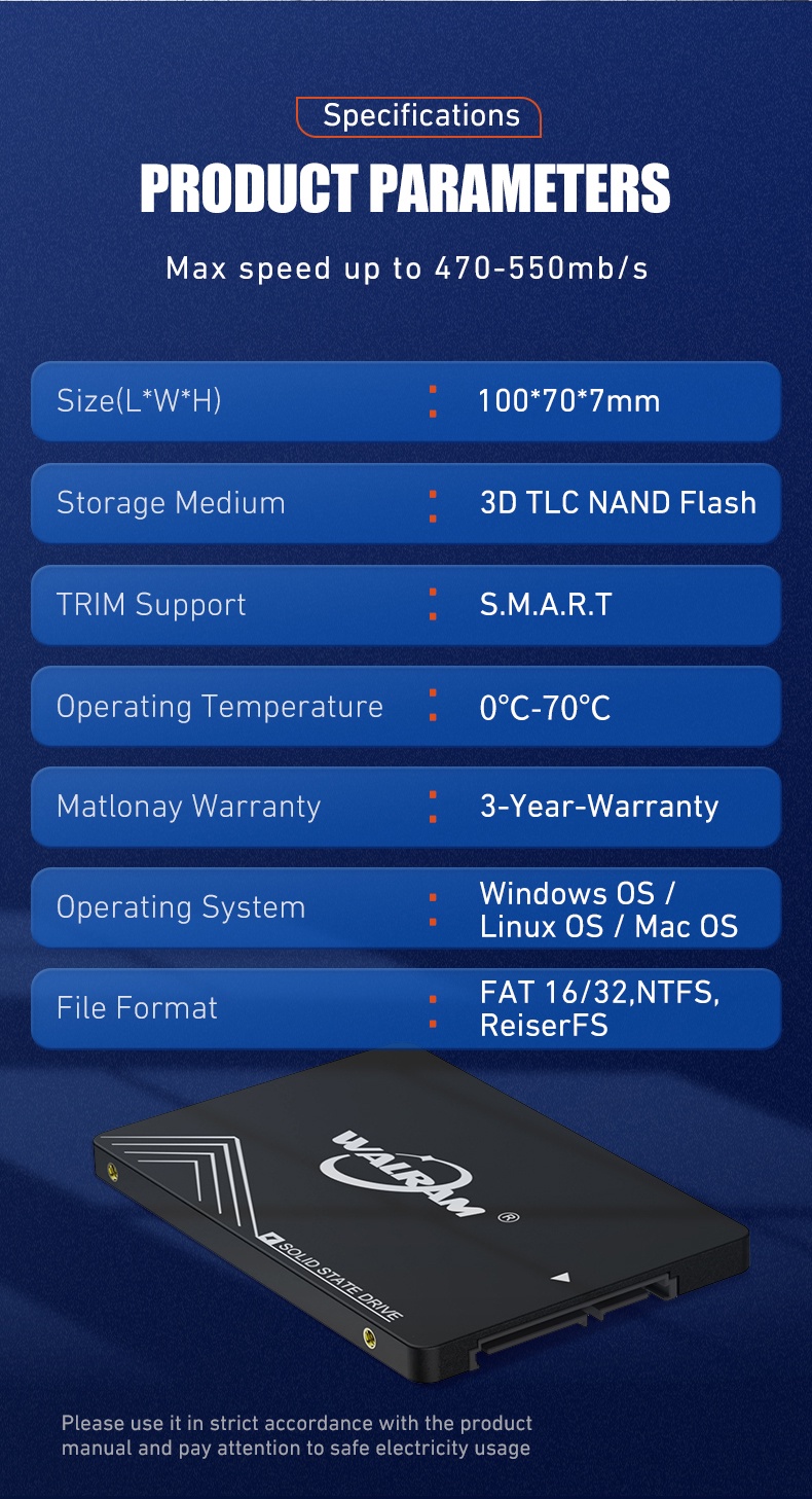 Walram SATA3 SSD HDD 2.5" Internal Solid State Drive (60GB/128GB/240GB ...