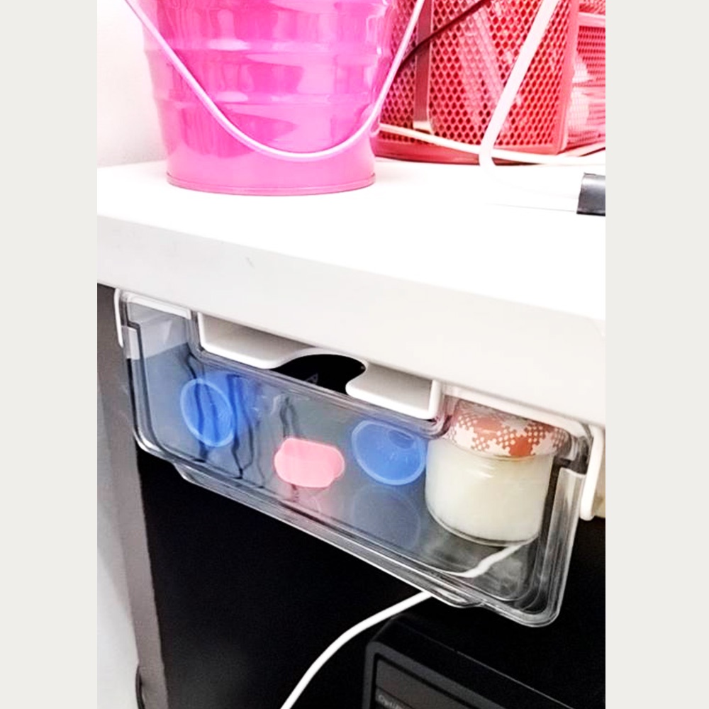 KYLIN Invisible Drawer Hidden Storage Under Desk Table Organizer Drawer ...