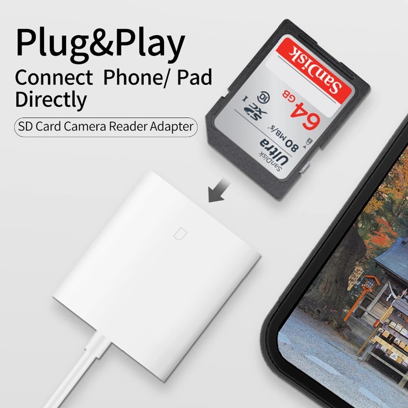 SD OTG Card Reader interface Memory Cards Use No APP Need for iPhone ...