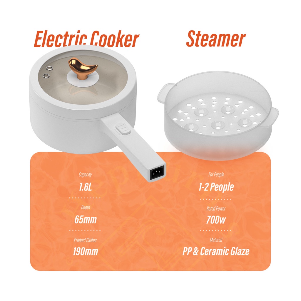 Electric Cooker Multifunctional Pot Cooker Non-Stick Fry Pan Steamer ...