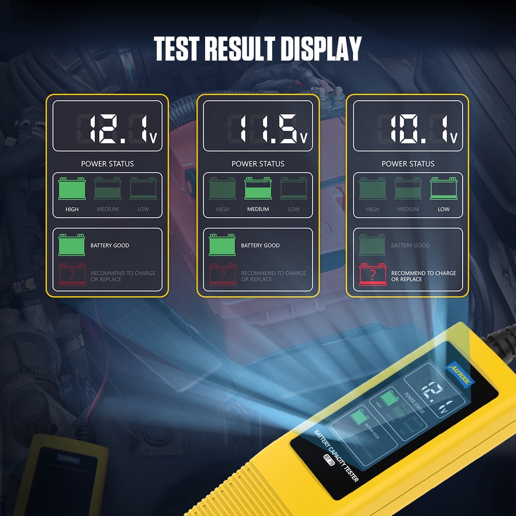 AUTOOL BT70 12V Auto Battery Monitor Voltage Detector 12V Battery ...