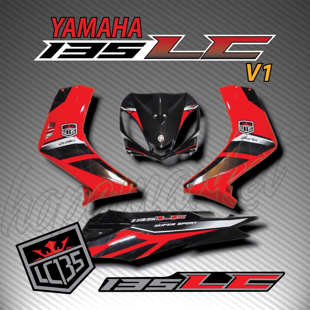 STRIPE MOTOR YAMAHA LC135 NEW LC V1 ( 88 ) CUSTOM DESIGN BODY STICKER ( READY STOCK ) | Shopee ...