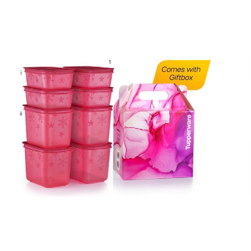 PURPLE/ RED: Tupperware Chill freez set (Snowlfakes chill freeze set ...
