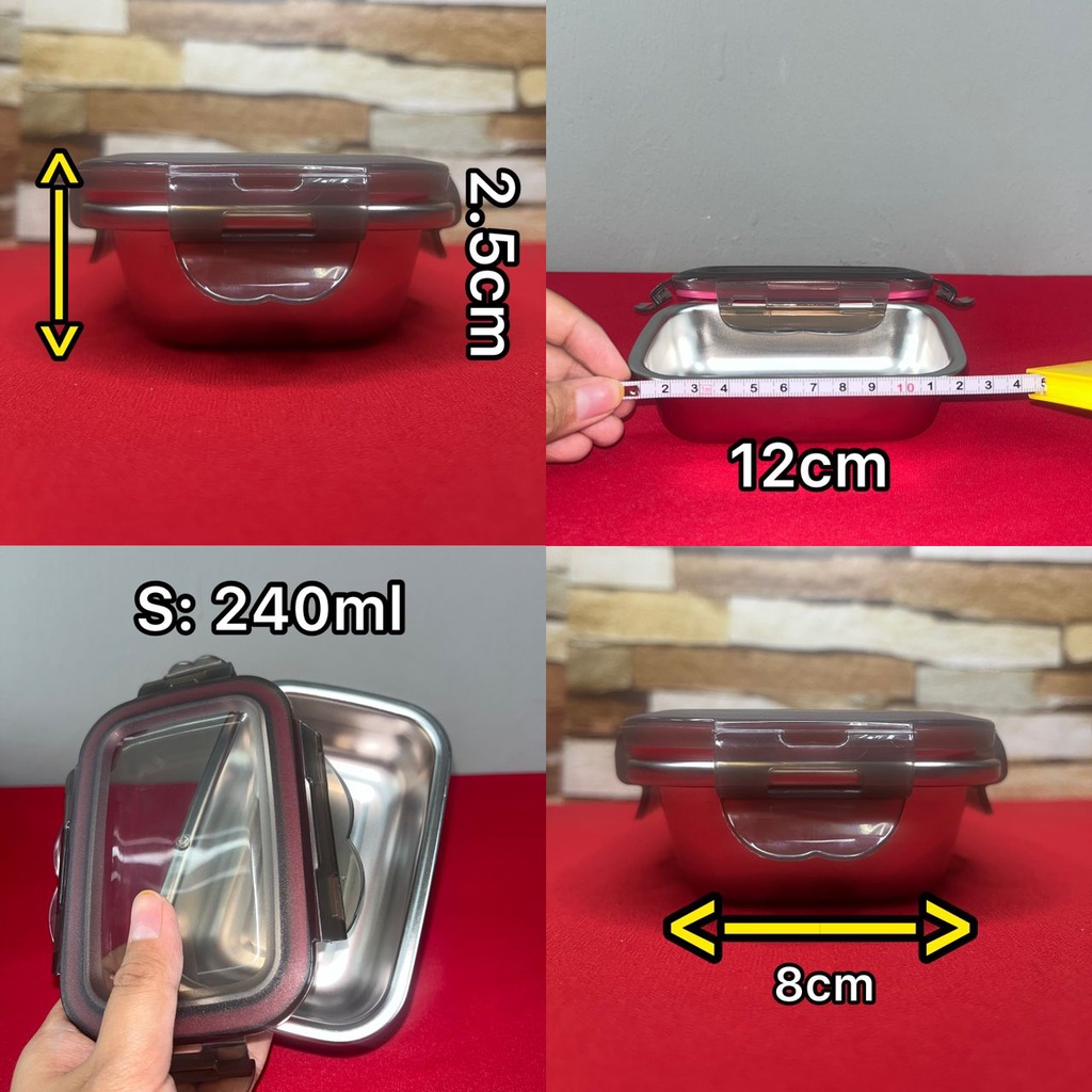 [Kingsman] MicrowaveFree 304 Stainless Steel Thermal Insulated Bento ...