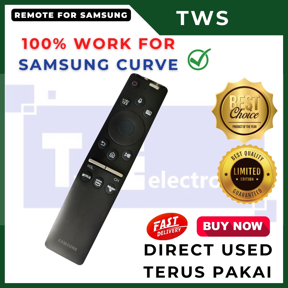 TWS Samsung 4K Smart TV Remote Control BN59-01312F Compatible With BN59 ...