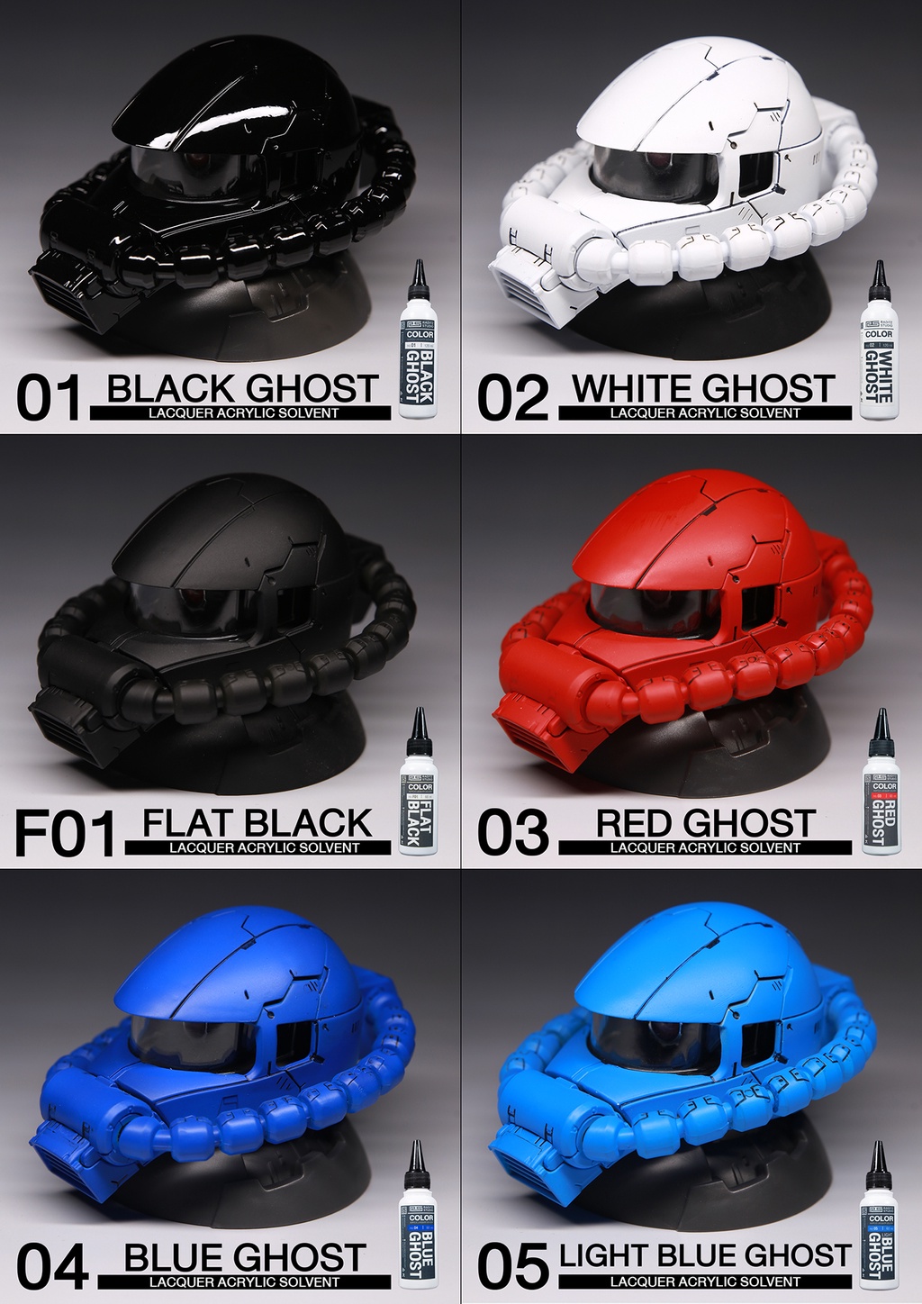 [RADITZ STUDIO] BASIC GHOST GLOSS SERIES Pre-Thinned Paint For Gundam ...